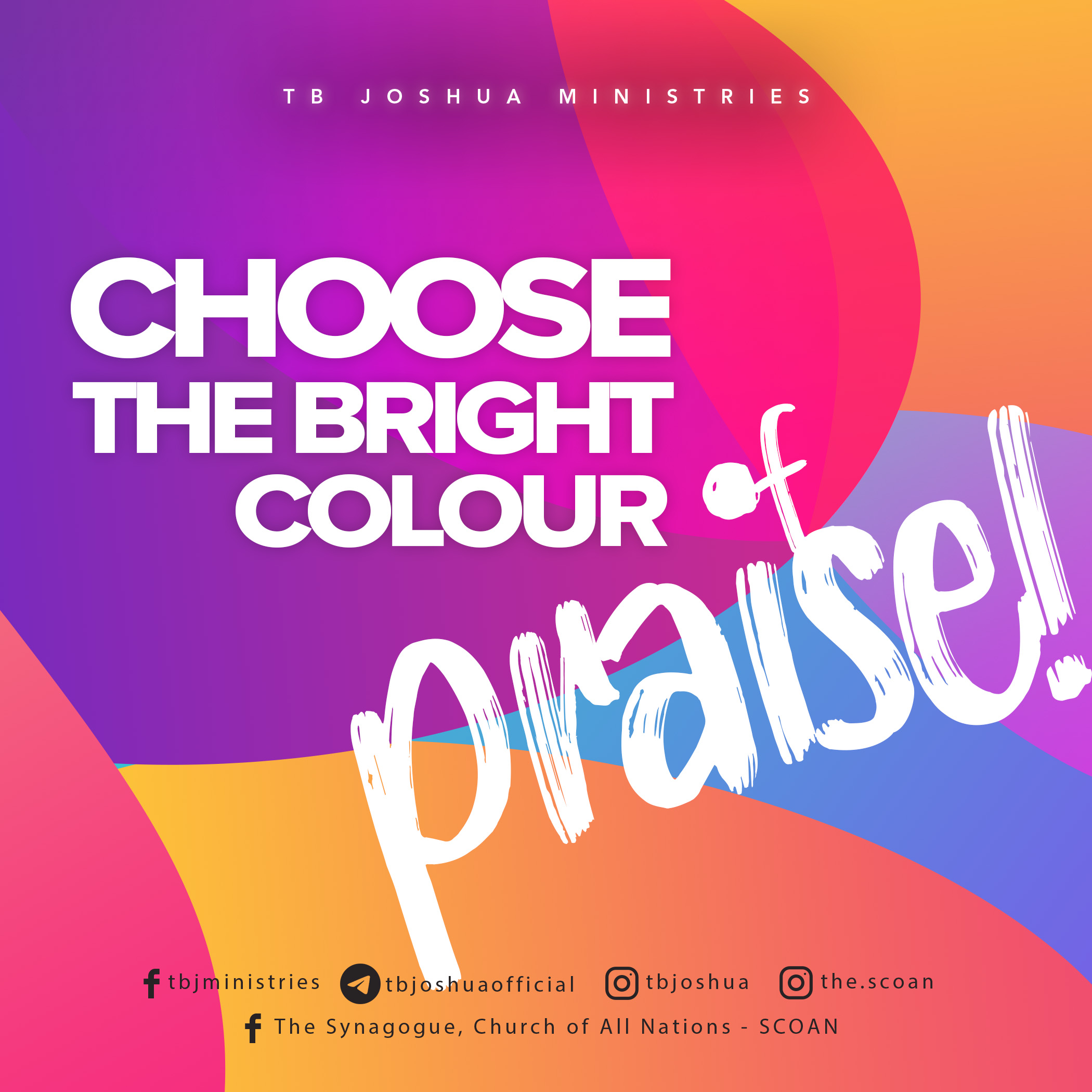 CHOOSE THE BRIGHT COLOUR OF PRAISE! - The Synagogue, Church Of All ...