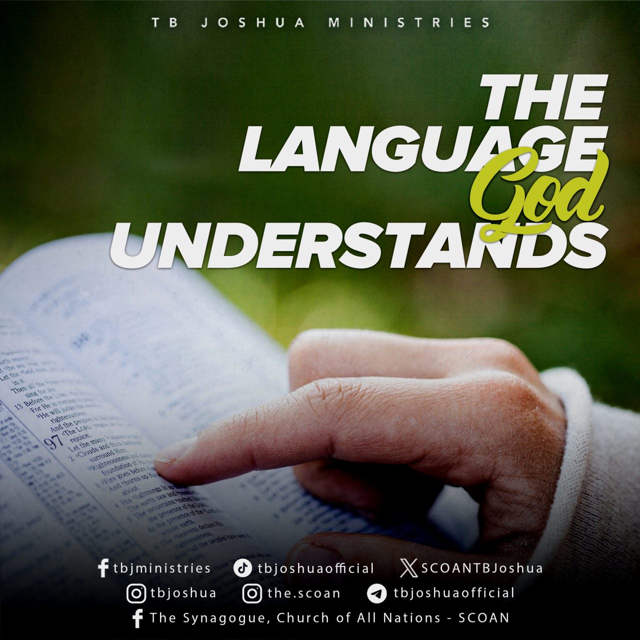 THE LANGUAGE GOD UNDERSTANDS - The Synagogue, Church Of All Nations ...